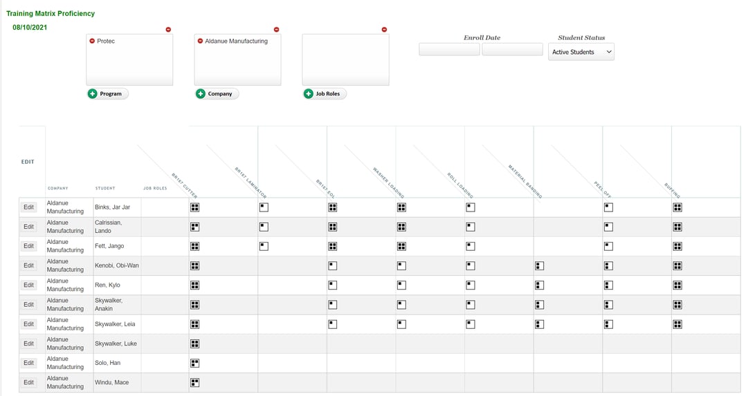 Tracking employee skills